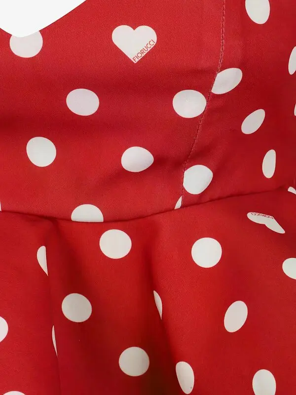 Fiorucci Polka-dot Peplum Top - Red
