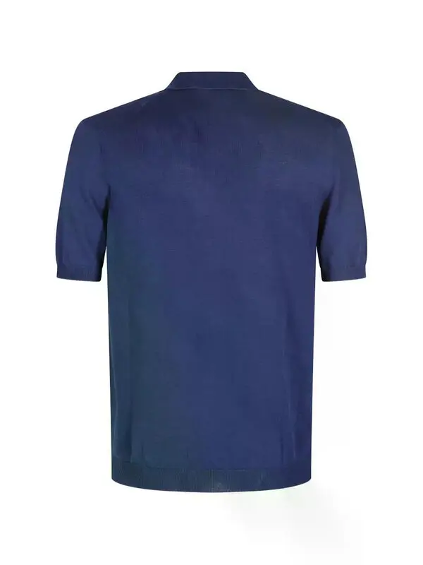 Tagliatore V-neck Short-sleeve Polo Shirt - Blue