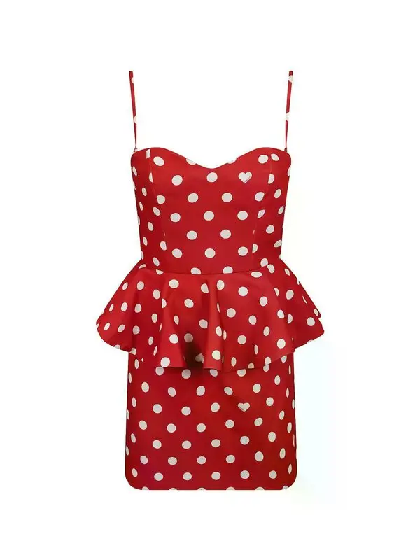 Fiorucci Polka-dot Peplum Mini Dress
