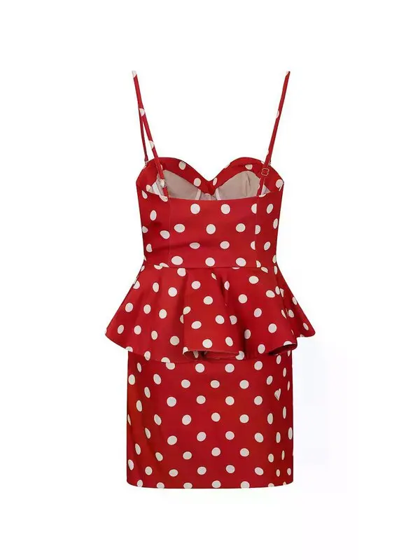 Fiorucci Polka-dot Peplum Mini Dress