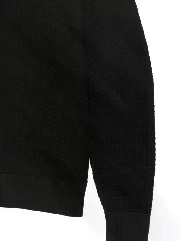 BOSS Textured Pullover Sweater - Black