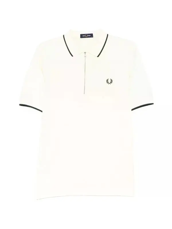 Fred Perry Crape Pique Polo Shirt - White