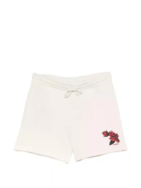 Hugo Floral Print Shorts - Neutrals