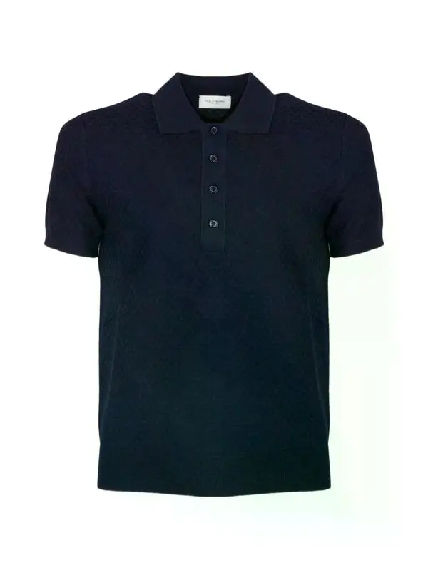 PAOLO PECORA Buttoned Polo - Blue