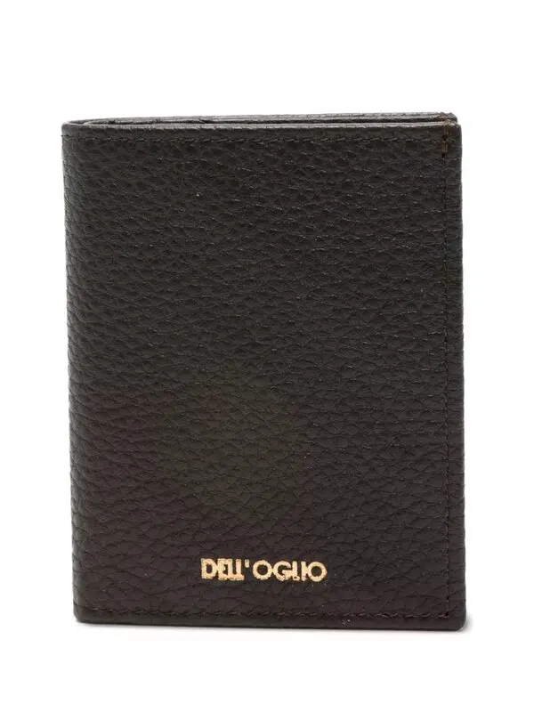 DELL'OGLIO Grained Bi-fold Wallet - Brown