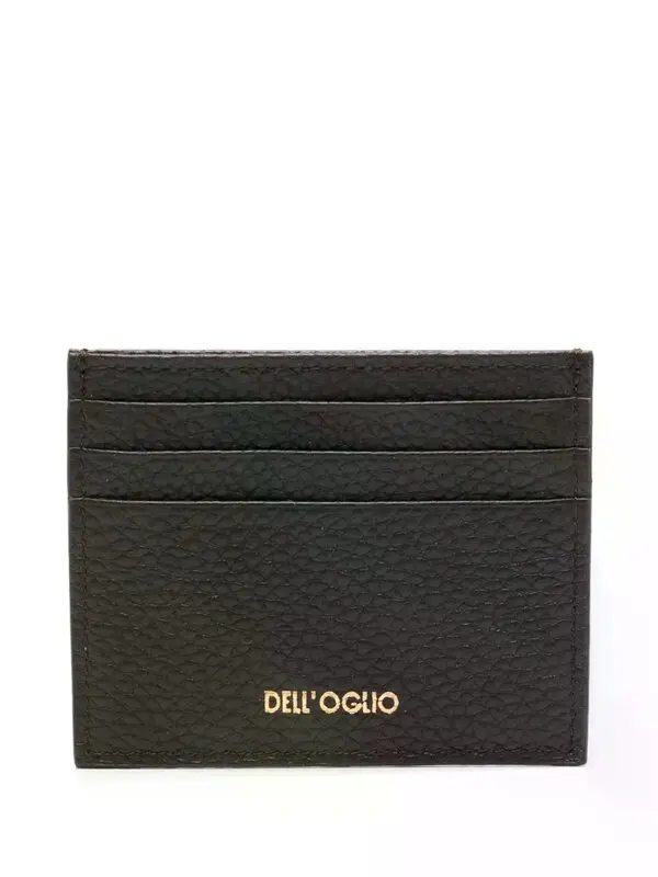 DELL'OGLIO Grained-leather Cardholder - Brown