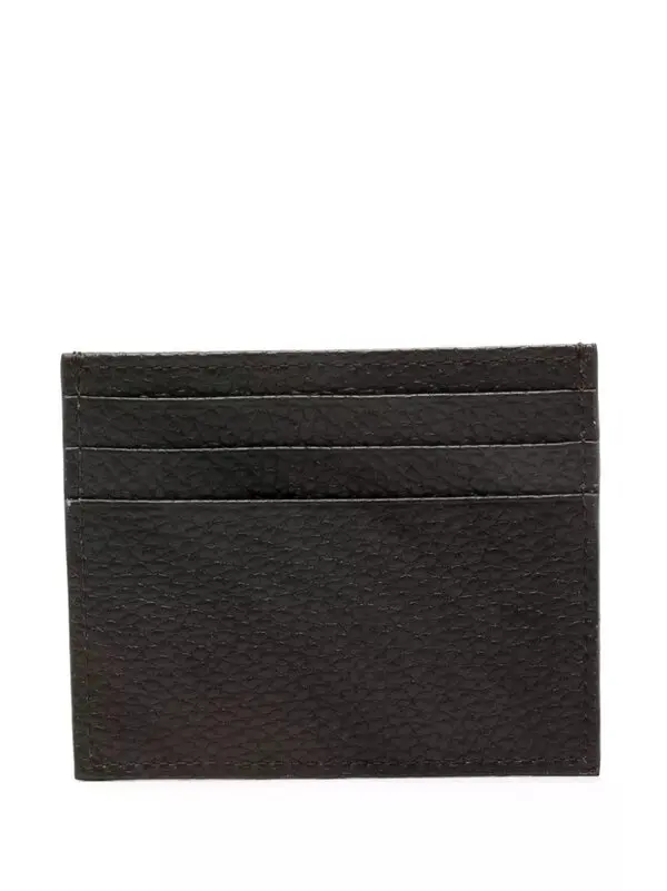 DELL'OGLIO Grained-leather Cardholder - Brown