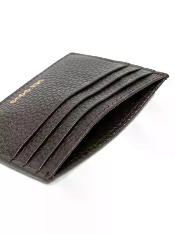 DELL'OGLIO Grained-leather Cardholder - Brown