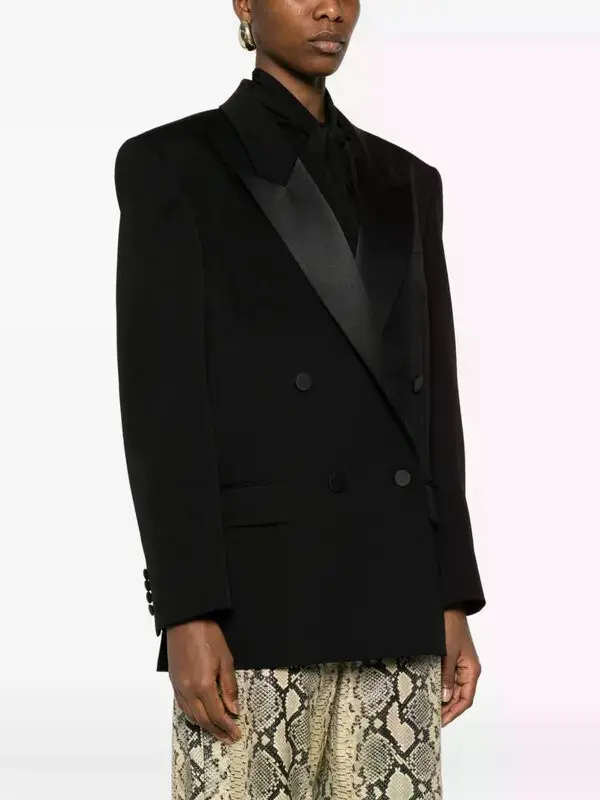 Saint Laurent Double-breasted Peak-lapel Blazer