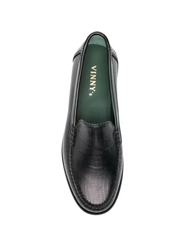 VINNY'S Textured Loafers - Black