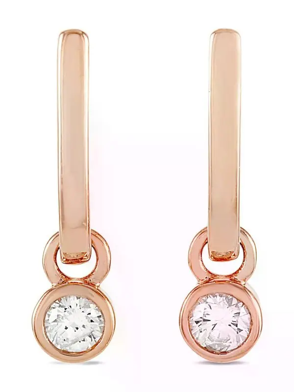 LB EXCLUSIVE 14k Rose Gold Diamond Drop Earrings - Pink