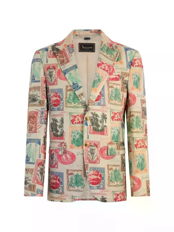BILLIONAIRE Printed Linen Blazer