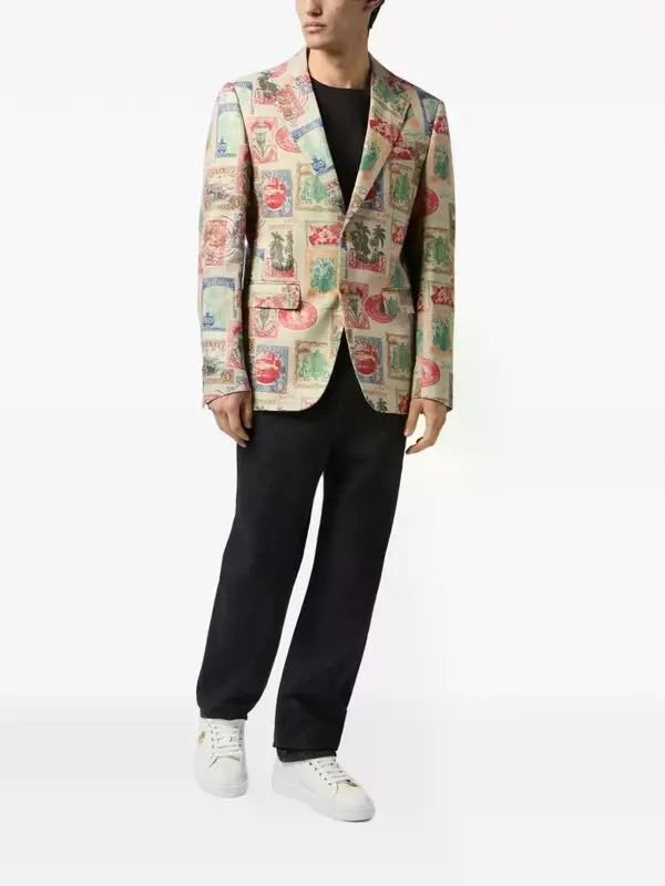 BILLIONAIRE Printed Linen Blazer