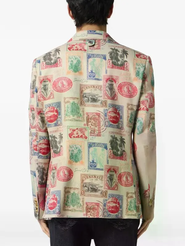BILLIONAIRE Printed Linen Blazer