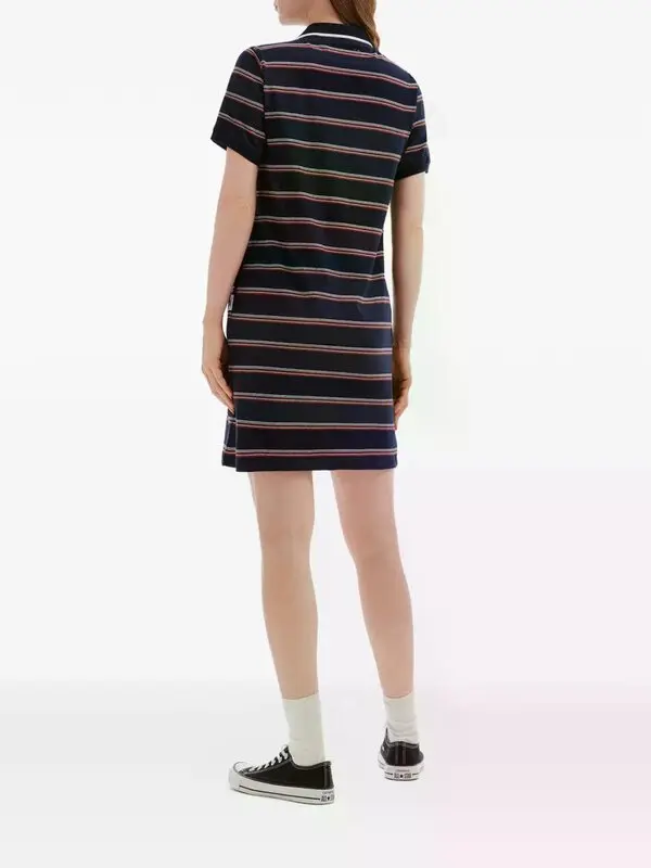 CHOCOOLATE Striped Polo Dress - Blue