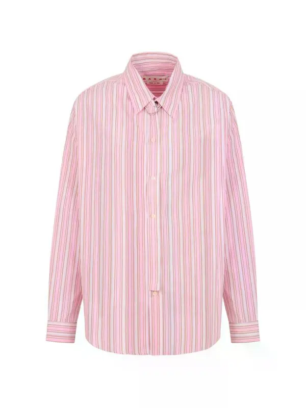 Marni Striped Poplin Shirt With Neck Strap