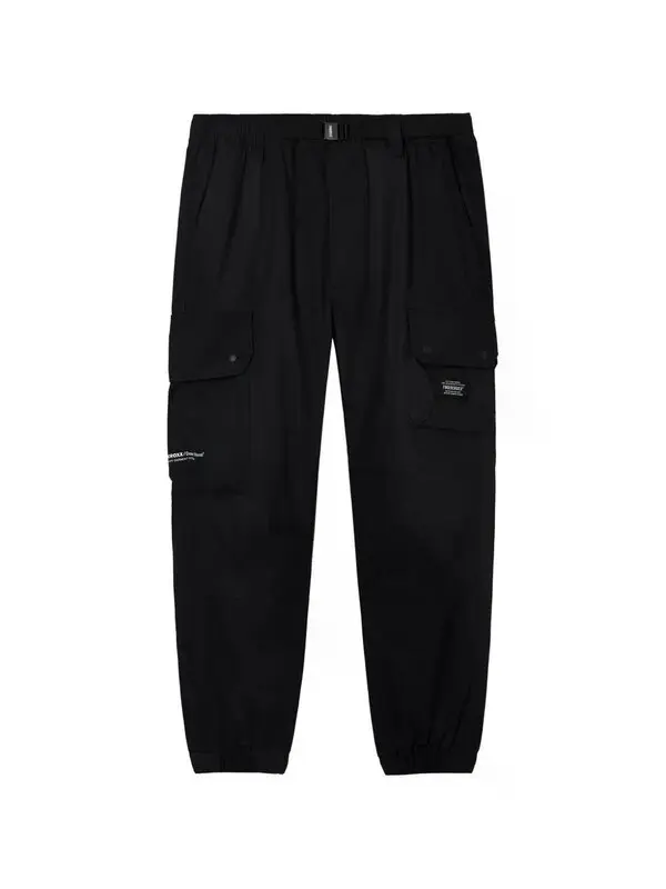 FINGERCROXX Belt-loop Pocket Track Pants - Black