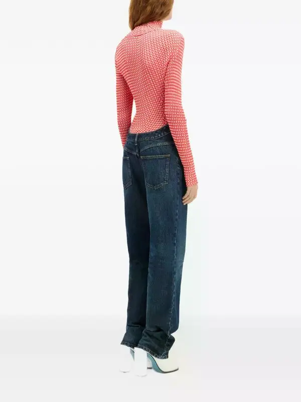 JEAN PAUL GAULTIER Gingham-pattern Asymmetric Top