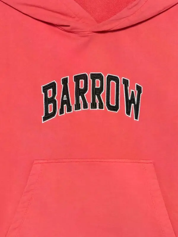 BARROW Hooded Sweatshirt With Embroidered Detailing - Red