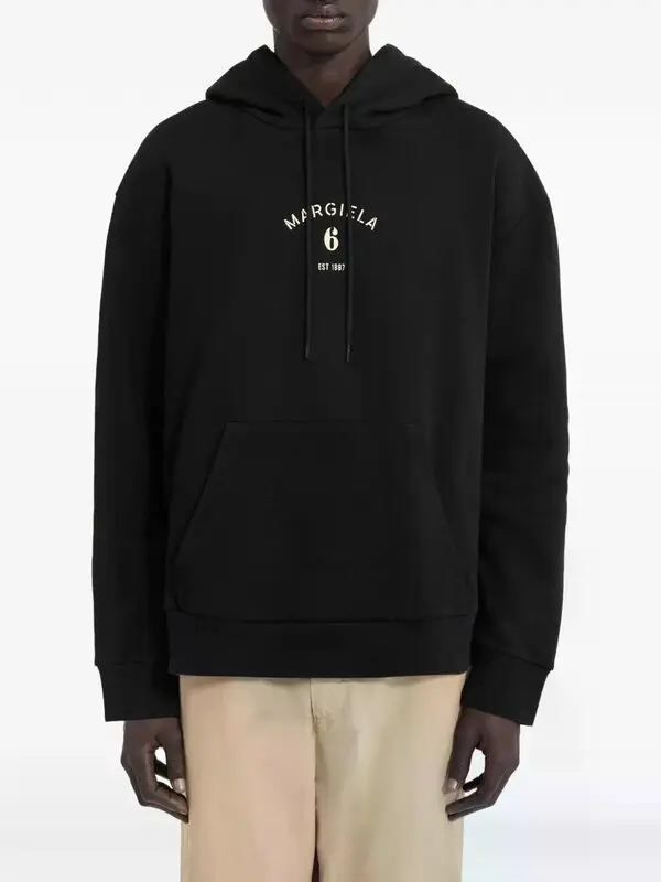 MAISON MARGIELA Logo-print Hoodie - Black