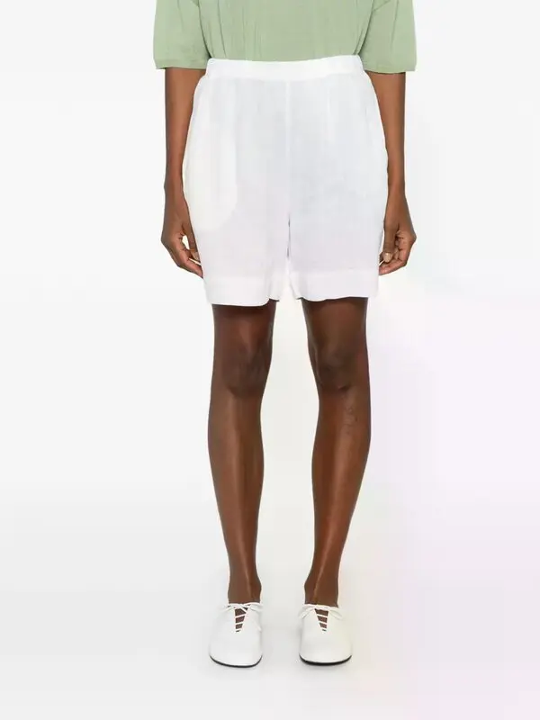 XACUS Carlotta Elasticated-waist Shorts - White