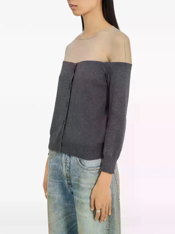 MAISON MARGIELA Sheer Knit Cardigan - Grey