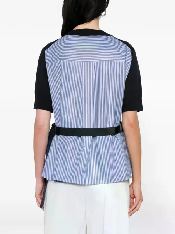 Sacai Striped Detail Top - Blue