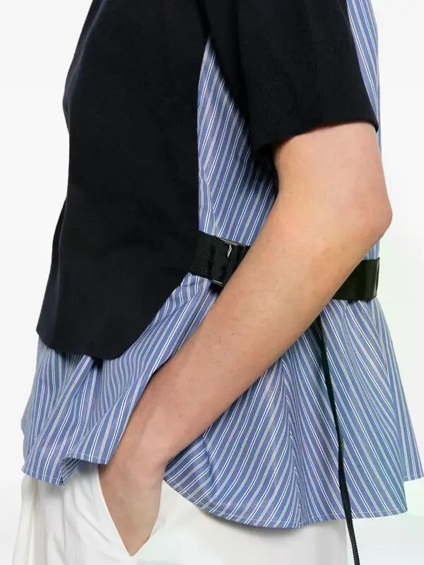Sacai Striped Detail Top - Blue