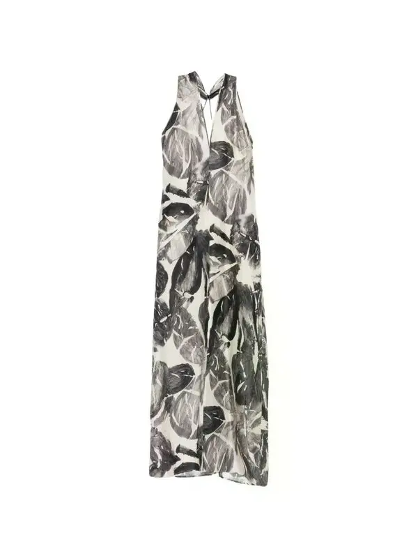 ALYSI V-neck Printed Maxi Dress - White
