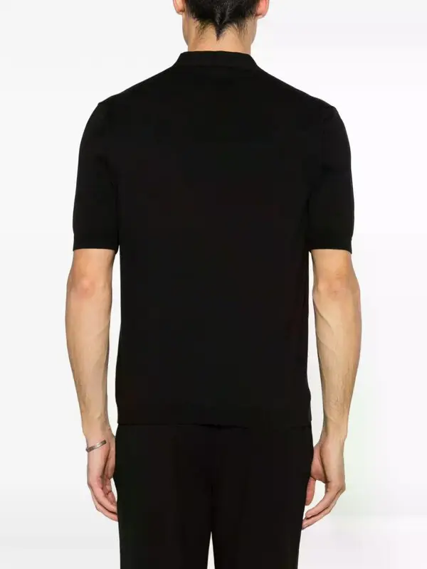 LUIGI GENTILE Short-sleeved V-neck Cardigan - Black
