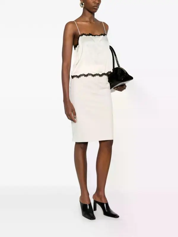 THE M.. Slit Midi Skirt - Neutrals