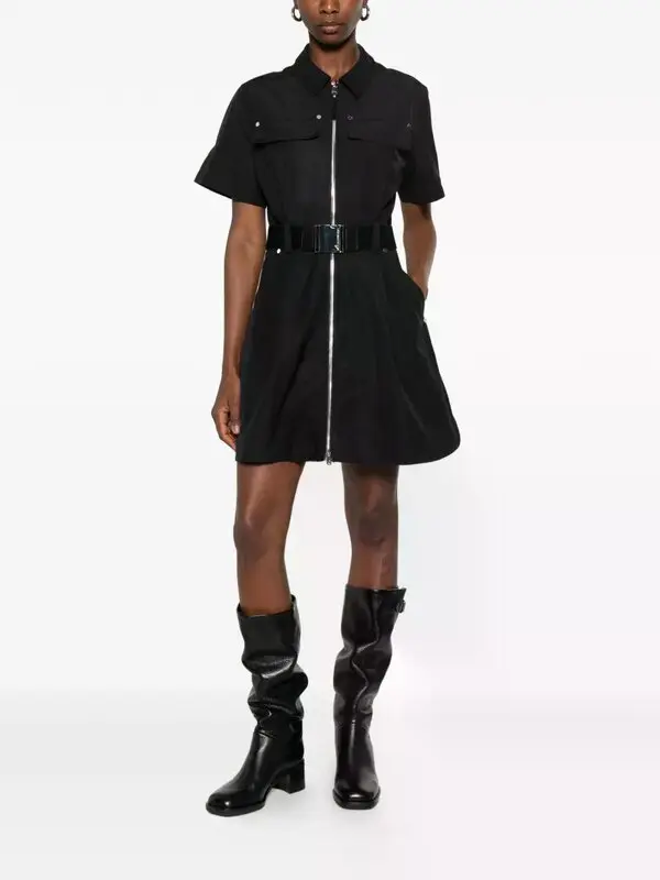 Moose Knuckles Belted Zip-up Mini Shirt Dress
