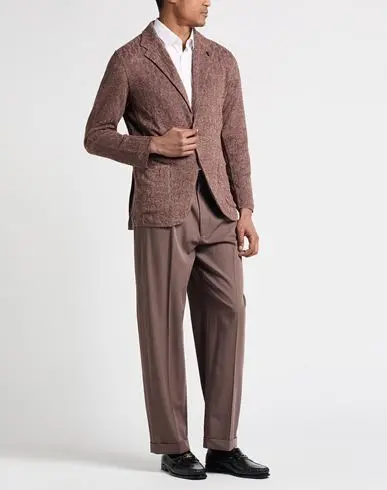 LARDINI Linen Single-breasted Blazer - Brown