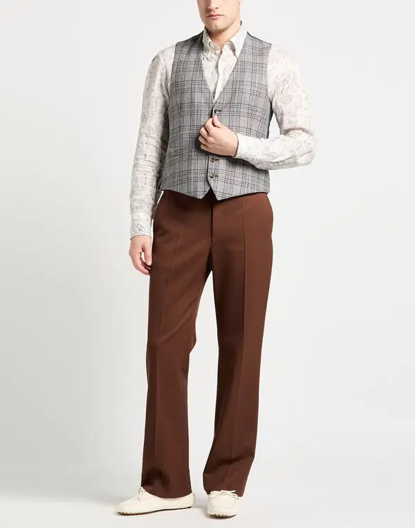 LARDINI Tailored Silk And Wool Vest - Blue