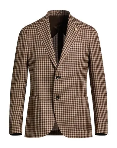 LARDINI Woven Checked Single-breasted Blazer