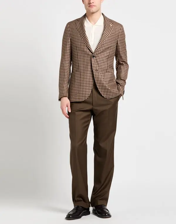 LARDINI Woven Checked Single-breasted Blazer