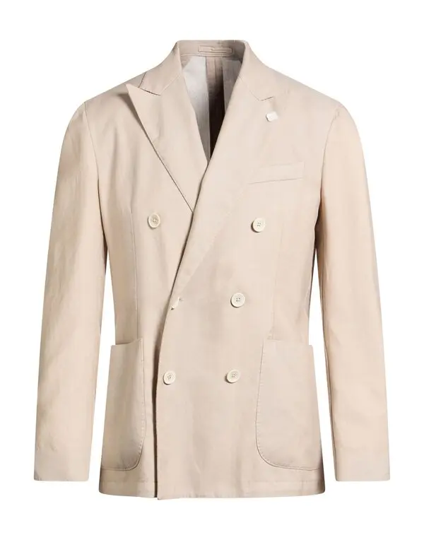 LARDINI Tencel And Wool Double-breasted Blazer
