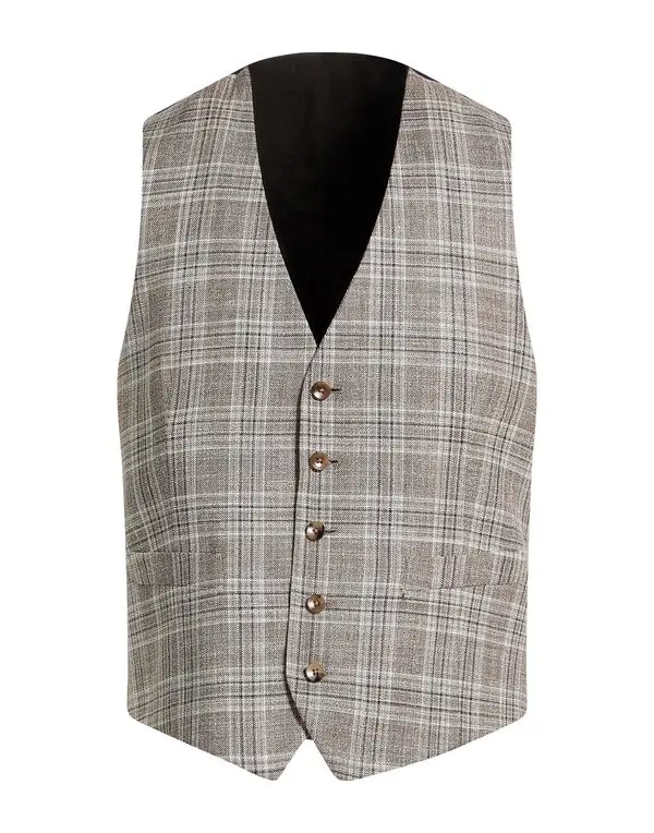 LARDINI Tailored Vest In Wool, Silk, And Linen Blend