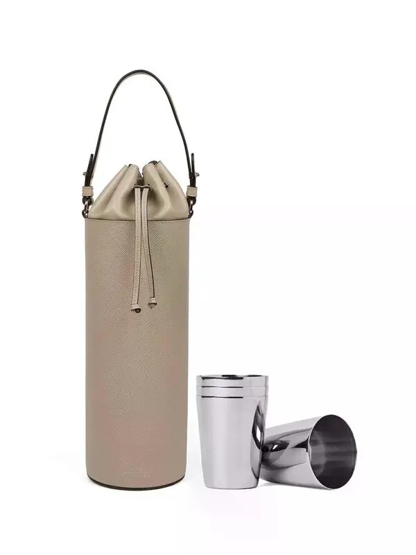 Smythson Drawstring Panama Wine Tote - Neutrals
