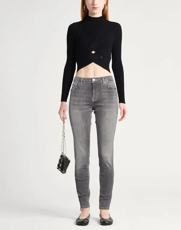 Armani Exchange Cotton-blend Jeans With Leather Trims