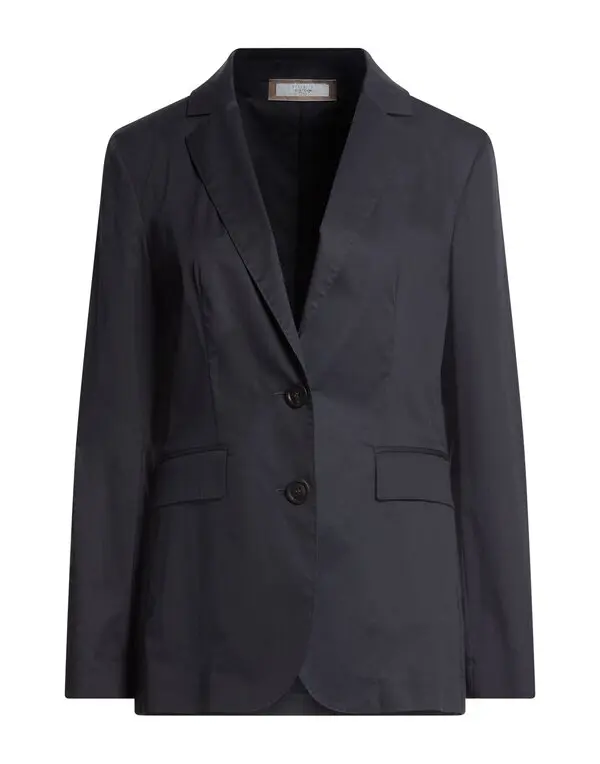 Peserico Single-breasted Blazer With Flap Pockets - Navy