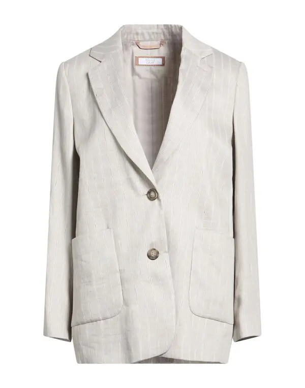 Peserico Striped Linen Blend Blazer