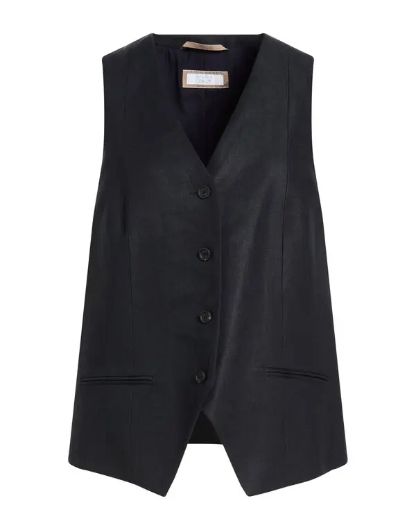 Peserico Tailored Linen Vest - Blue