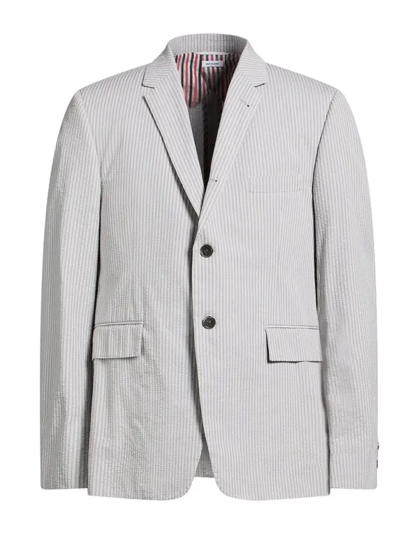 Thom Browne Single-breasted Striped Seersucker Blazer