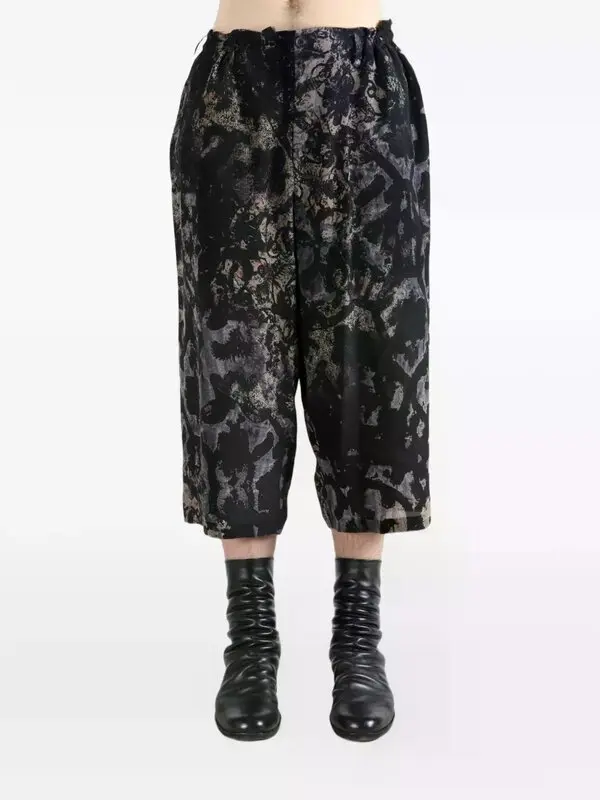 Yohji Yamamoto Patterned Cropped Trousers