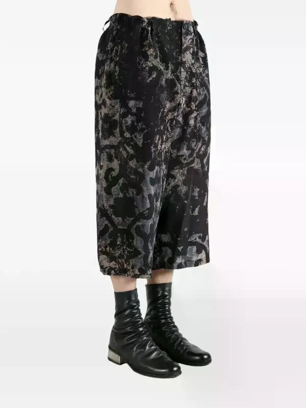 Yohji Yamamoto Patterned Cropped Trousers