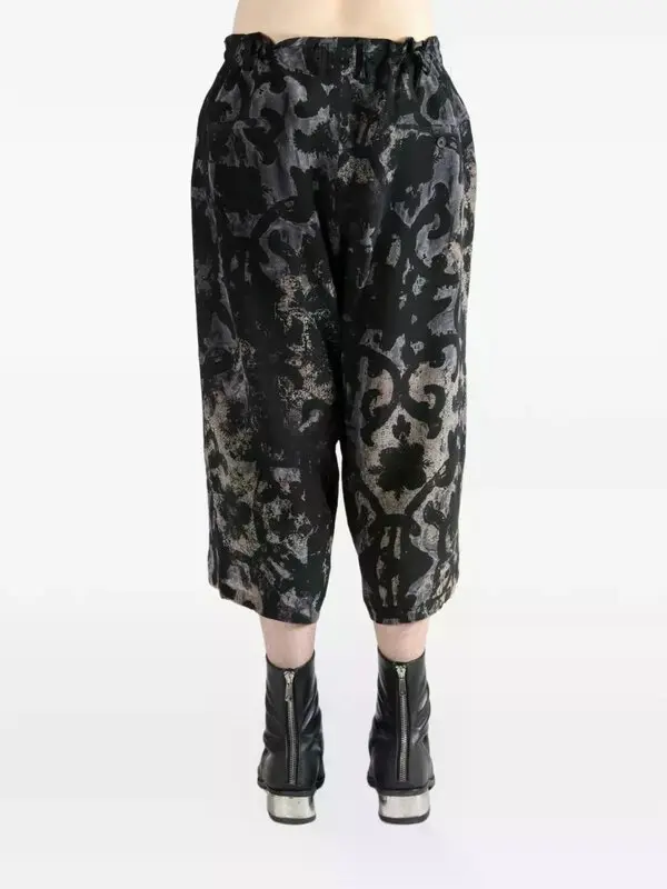 Yohji Yamamoto Patterned Cropped Trousers