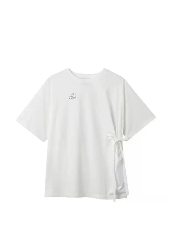 MUSIUM DIV. Graphic T-shirt With Tie Detail - White
