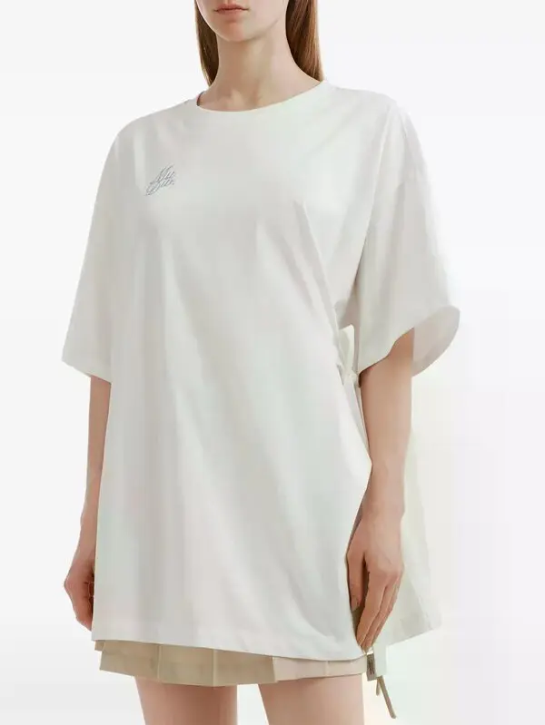 MUSIUM DIV. Graphic T-shirt With Tie Detail - White