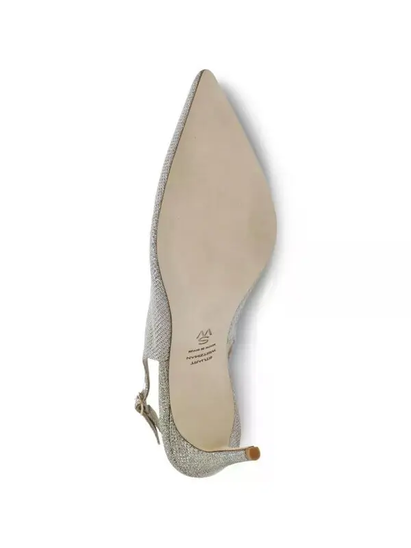 STUART WEITZMAN Pointed-toe Slingback Pumps - Silver